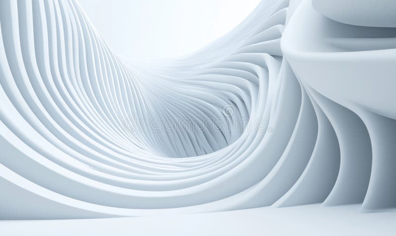 Abstract White Wave Pattern Creating a Sense of Depth and Movement in ...