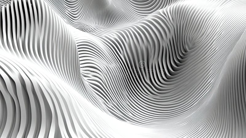 Abstract White Wave Pattern. 3D Render of Modern Architectural Design ...