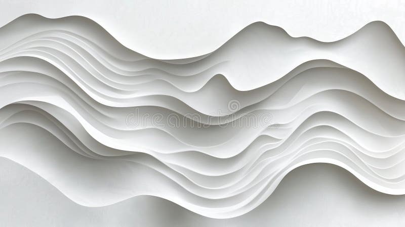 Abstract White Wave Pattern. Geometric Layered Structure. Elegant ...