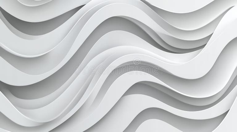 Abstract White Wave Pattern Modern 3D Render Architectural Design ...