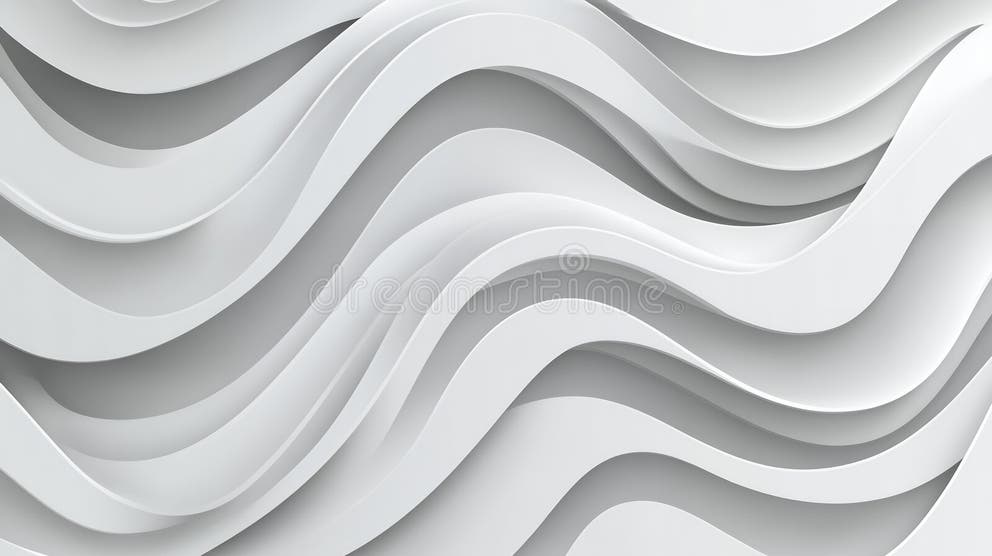 Abstract White Wave Pattern Modern 3D Render Architectural Design ...
