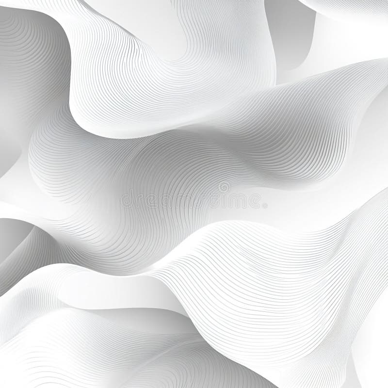 Abstract White Wave Pattern with Smooth Curves Creates a Tranquil ...