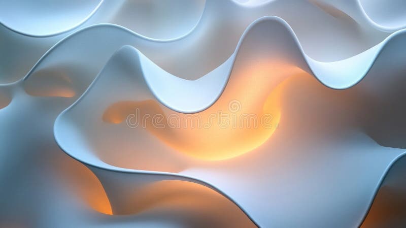 Abstract White Wave Pattern with Warm Light Stock Illustration ...