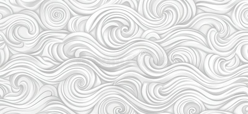 Abstract White Wave Patterns, Flowing Curves, Smooth Textures ...