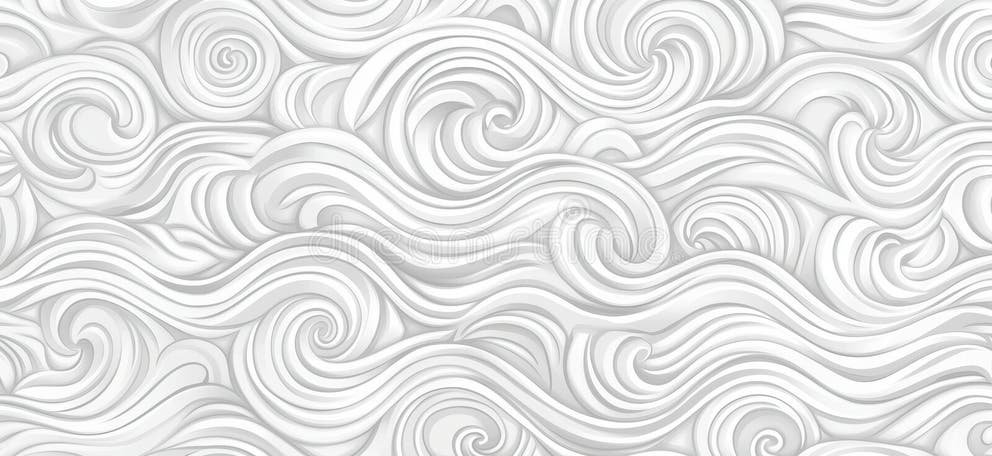 Abstract White Wave Patterns, Flowing Curves, Smooth Textures ...