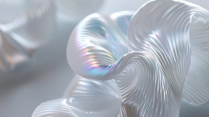 Abstract White Wave Patterns with Iridescent Highlights Modern, Elegant ...