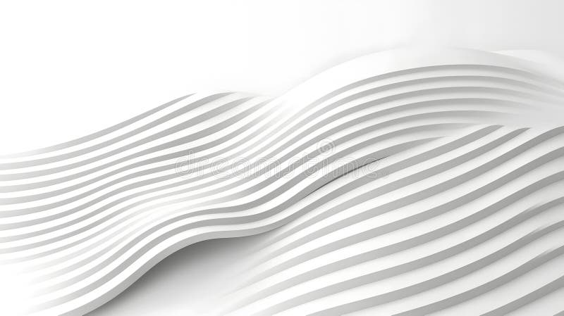 Abstract White Wave Patterns in Soft Curves Stock Illustration ...