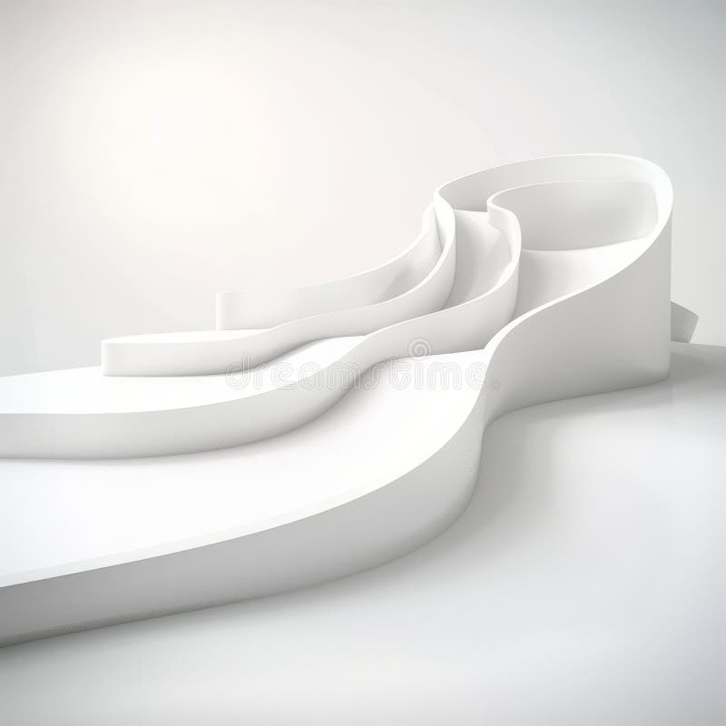 Abstract White Waves Background. Minimalistic Design, Clean Lines, 3D ...