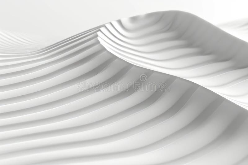 Abstract White Waves Background. Smooth Wavy Lines Pattern. Modern ...