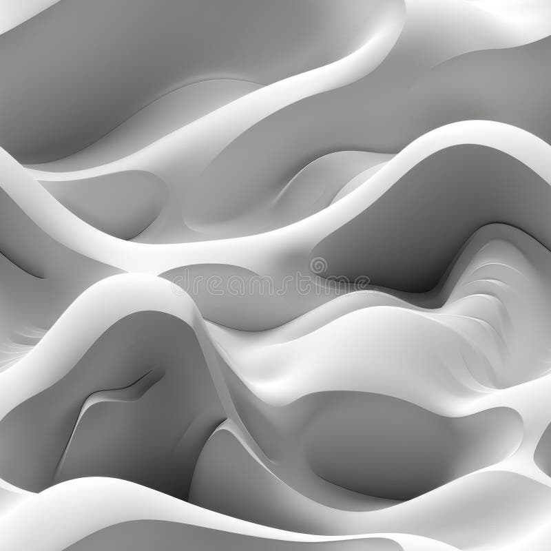 Abstract White Waves Create a Fluid, Modern Texture in a Minimalist ...