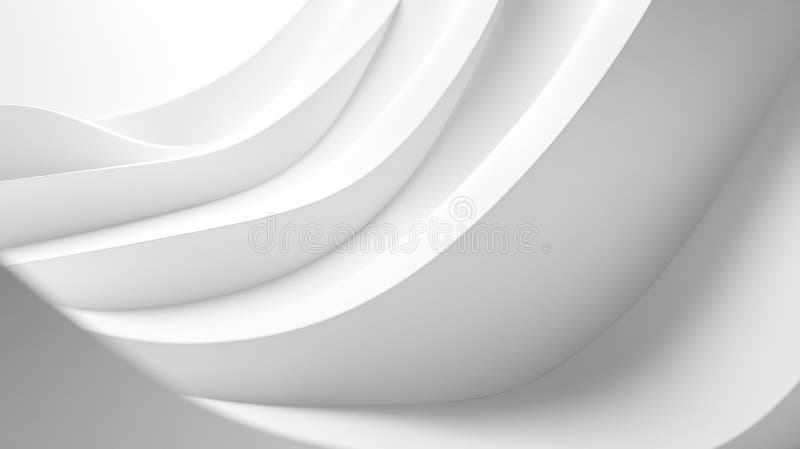 Abstract White Waves of Curved Shapes and Soft Light Creating a Smooth ...