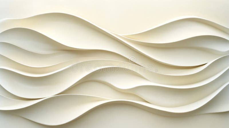 Abstract White Waves Pattern Background Three Dimensional Paper Art ...