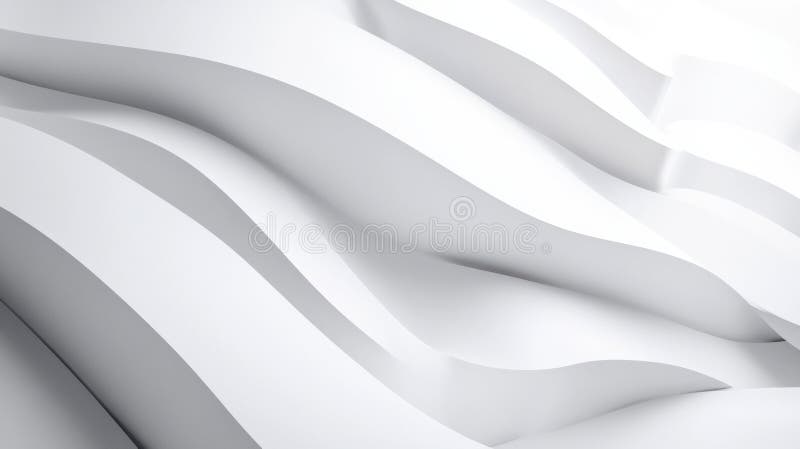 Abstract White Waves Surface Creates Striking 3D Design with Fluidity ...