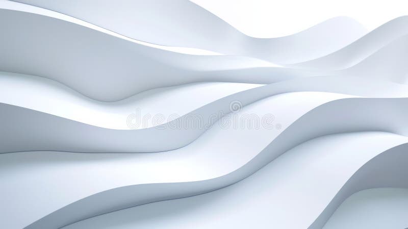 Abstract White Wavy Background, 3d Rendering. Modern Minimalistic ...