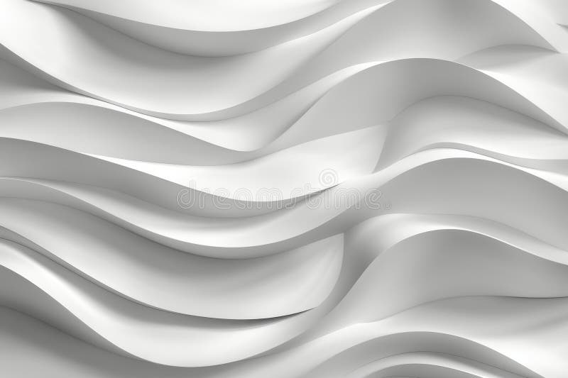 Abstract White Wavy Background, Seamless Looping 3D Rendered Pattern ...