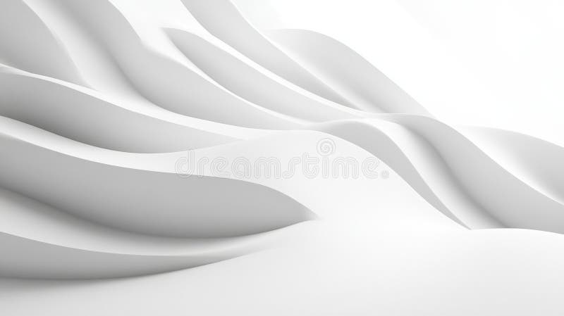Abstract White Wavy Curving Layers Modern Minimalist Design Dynamic ...