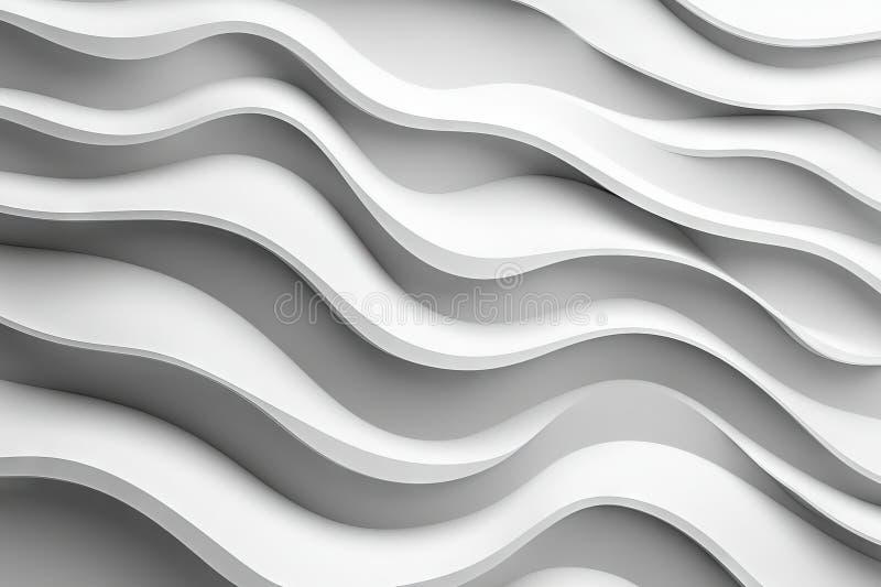 Abstract White Wavy Pattern Background with 3D Layered Design for ...