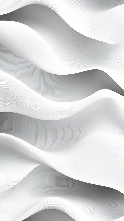 Abstract White Wavy Pattern Background with Smooth Curves Stock ...