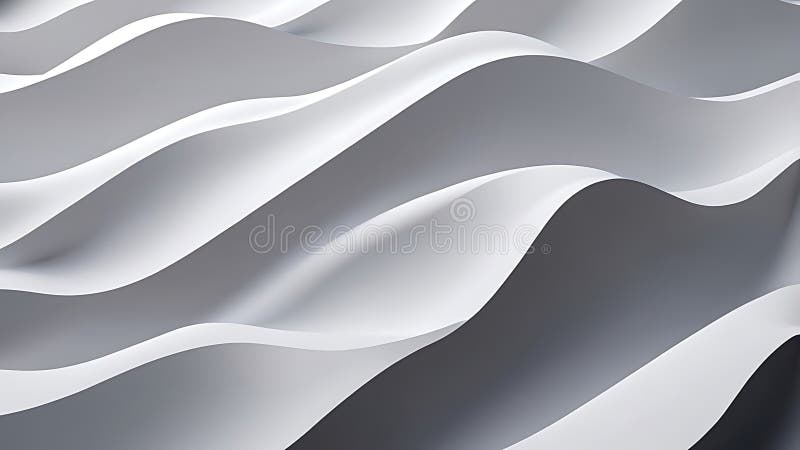Abstract White Wavy Pattern with Soft Shadows and Light, Flowing ...