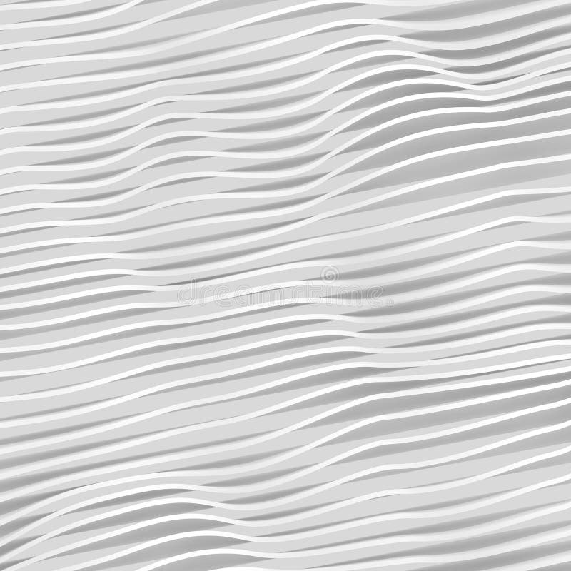 Abstract White Wavy Pattern. Square Digital 3d Stock Illustration ...