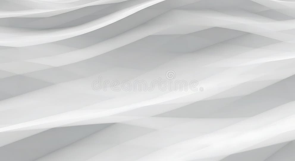 Abstract White Wavy Surface Background with Geometric Low Poly Design ...