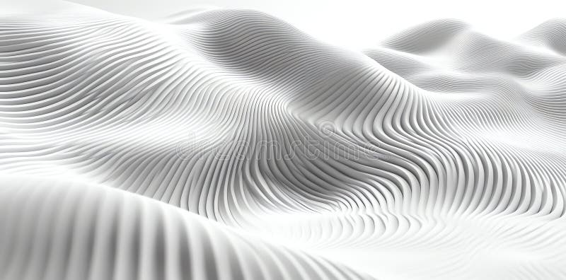 Abstract White Wavy Surface with Lines and Curves Stock Illustration ...
