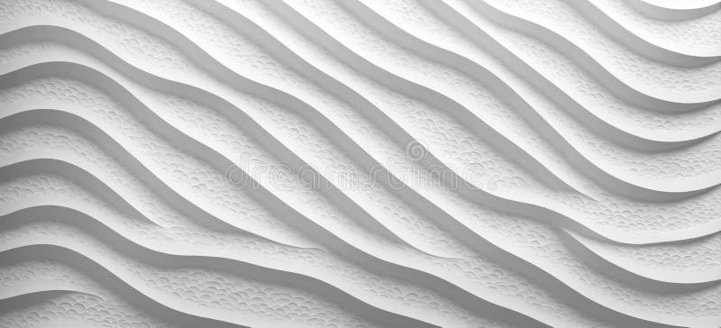 Abstract White Wavy Three-dimensional Wall Panel Surface with Subtle Texture and Light and ...
