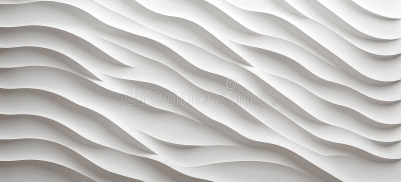 Abstract White Wavy Three-dimensional Wall Panel Surface with Subtle Texture and Light and ...