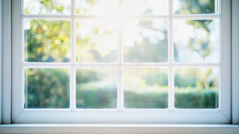Abstract White Window Background with Soft Light Diffusion and a ...