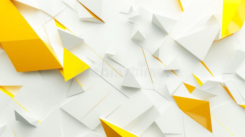 Abstract White and Yellow Mixed Triangle Geometric Shape Texture ...