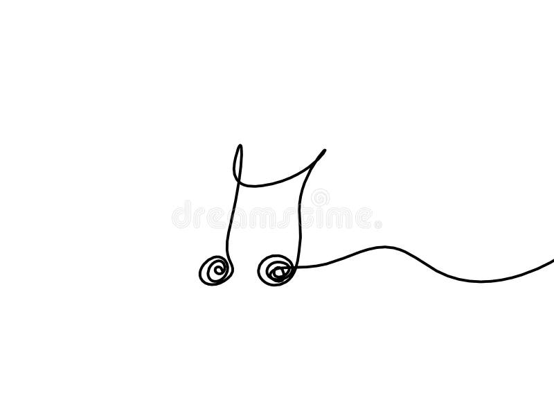 Abstract Whole Note As Continuous Lines Drawing Stock Vector ...