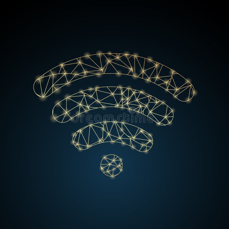 Abstract Wi-fi Symbol with Golden Polygons Stock Vector - Illustration ...