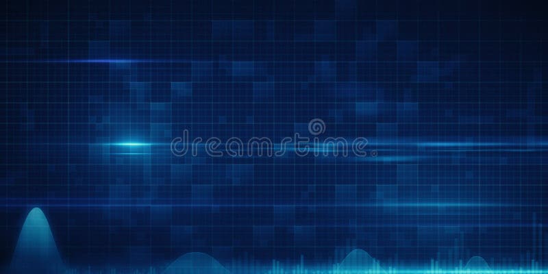 Abstract Wide Blue Digital Grid Wallpaper Blurry Business Interface ...