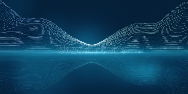 Abstract Wide Digital Wave Backdrop. 3D Rendering Stock Illustration ...
