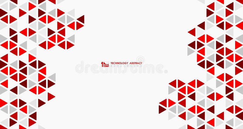 Abstract Wide Red Cube of Geometric Hexagonal Low Pattern Design ...