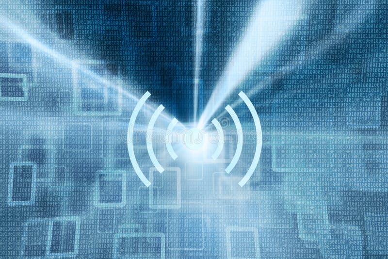 Abstract Wifi Icon Binary Data Background Stock Illustration ...