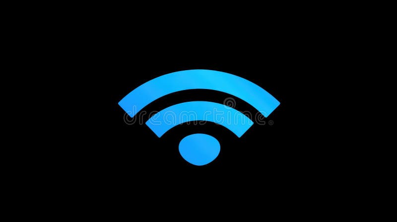 Abstract Wifi Symbol in Blue on a Black Background Stock Illustration ...