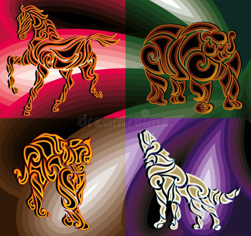 Abstract wild animals stock vector. Illustration of twist - 22726063