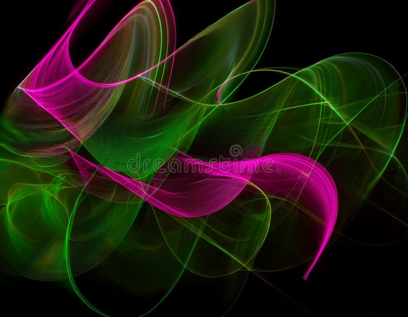 Abstract Wind and Leaves Sweeping Lines and Scattered Leaf Shapes in ...