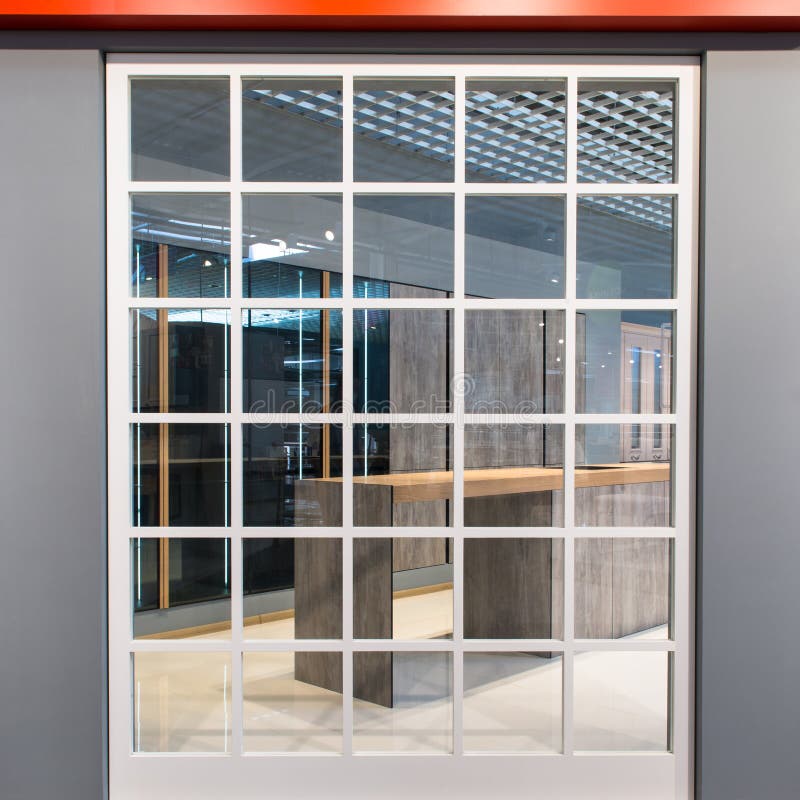 Abstract Window Frame Background Indoors with Transparent Glass ...