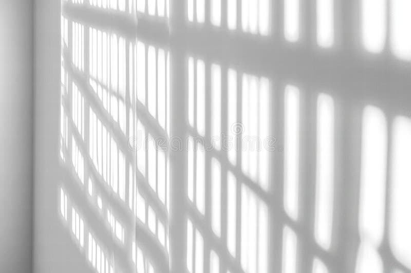 Abstract Window Light Shadow Overlay - Minimalist, White Background ...