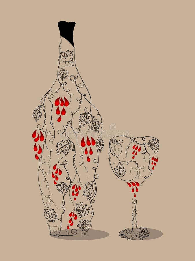 Abstract wine card stock vector. Illustration of floral - 22946751