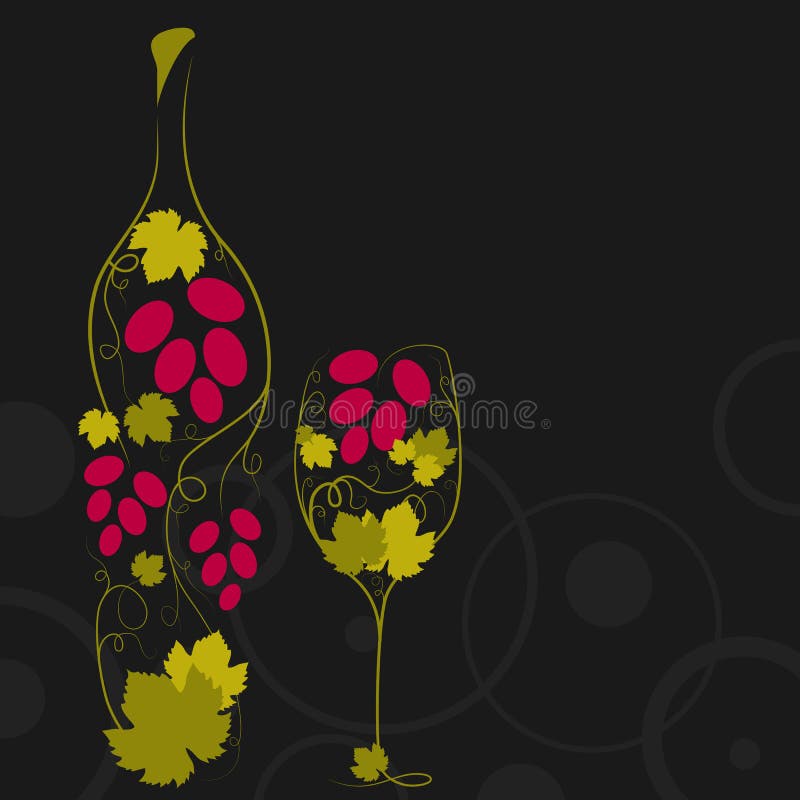 Abstract wine card stock vector. Illustration of floral - 22946751