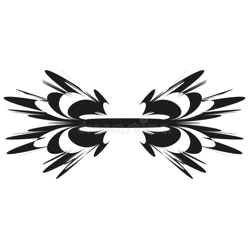 Abstract Wing Figure. Sharp Feather Shape. Dynamic Graphic Symmetry Stock Illustration ...