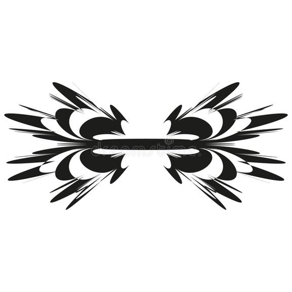 Abstract Wing Figure. Sharp Feather Shape. Dynamic Graphic Symmetry ...