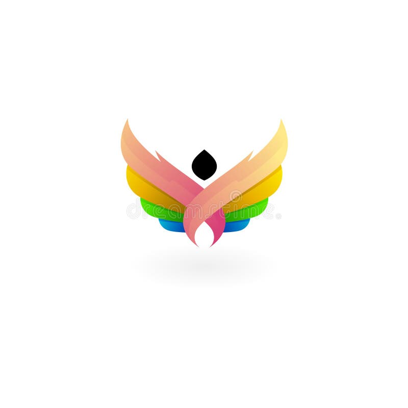 Abstract Wing Logo with 3d Colorful Design, Airplane Logos Stock ...