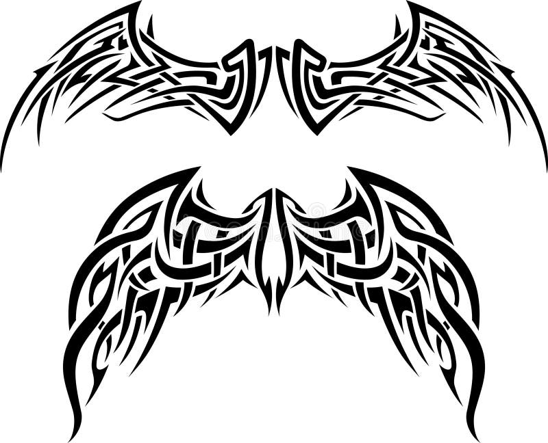 Tribal Angel Wings Tattoos