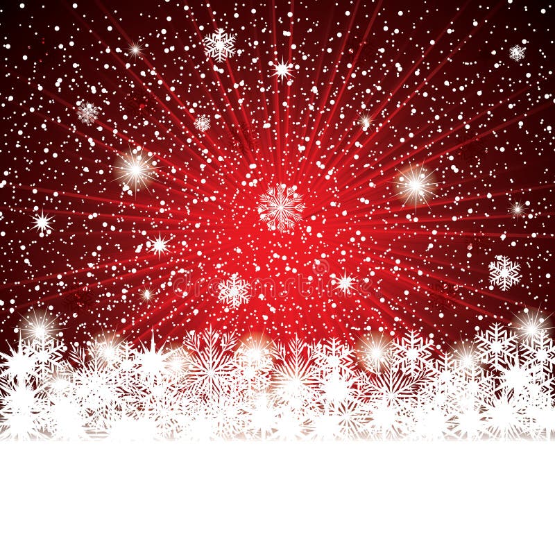 Red White Winter, Christmas Background with Snow Flake Border Stock ...