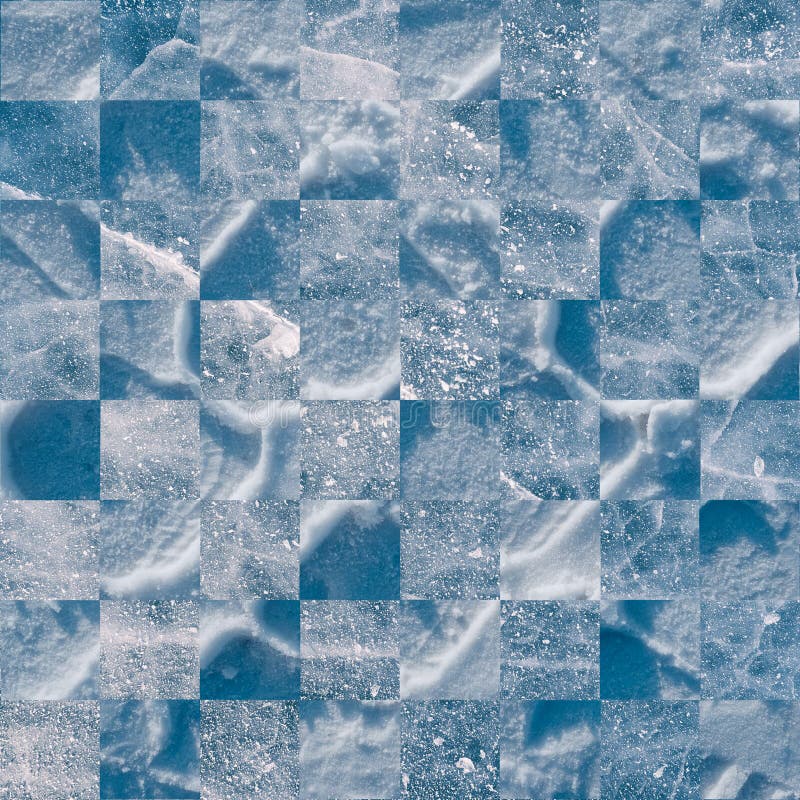 Chess Board Made of Snow and Ice, Winter Background Stock Image - Image ...