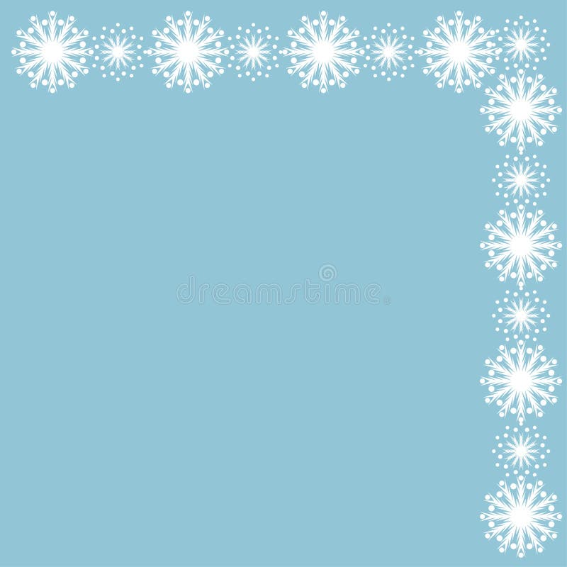 Abstract Winter Background with a Frame of Snowflakes on a Blue ...